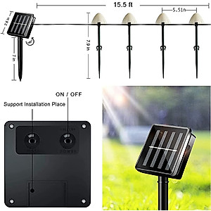 Mengji Life Solar Garden Lights, Garden Decor Solar Mushroom Lights Outdoor Waterproof - 20 Pack 8Modes
