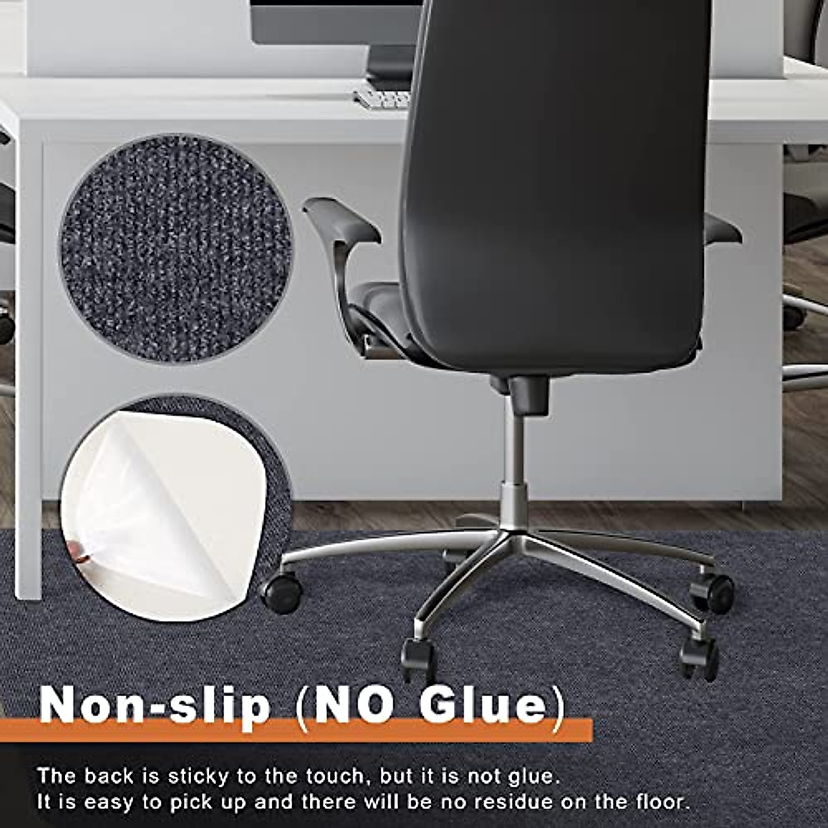 cotooh Chair Mat for Hard Floor, 55' x 35' Large Office Chair Mat for Hardwood Floor & Tile Floor, Computer Gaming Rolling Chair Mat Rectangular Floor Protector and Low-Pile Desk Rug, Grey