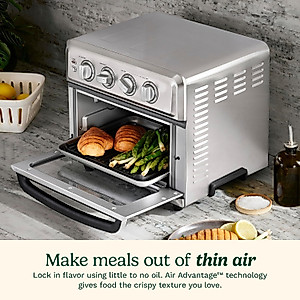 Cuisinart Air Fryer + Convection Toaster Oven, 8-1 Oven with Bake, Grill, Broil & Warm Options, Stainless Steel, TOA-70
