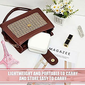 6 Pcs Travel Jewelry Case Jewelry Travel Organizer Small Jewelry Box Bridesmaid Gift Boxes Mini Storage Organizer Storage Box (White)