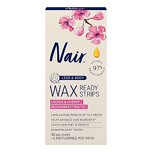 Nair Hair Remover Wax Ready-Strips 40 Count Legs/Body (3 Pack)