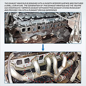 JDMSPEED New Stainless Steel Exhaust Manifold & Gasket Kit Replacement for Grand Cherokee Wrangler 4.0L Replacement for Jeeps Select 1991-1999 (4.0L Engine Only) Replaces 33007072, 4883385