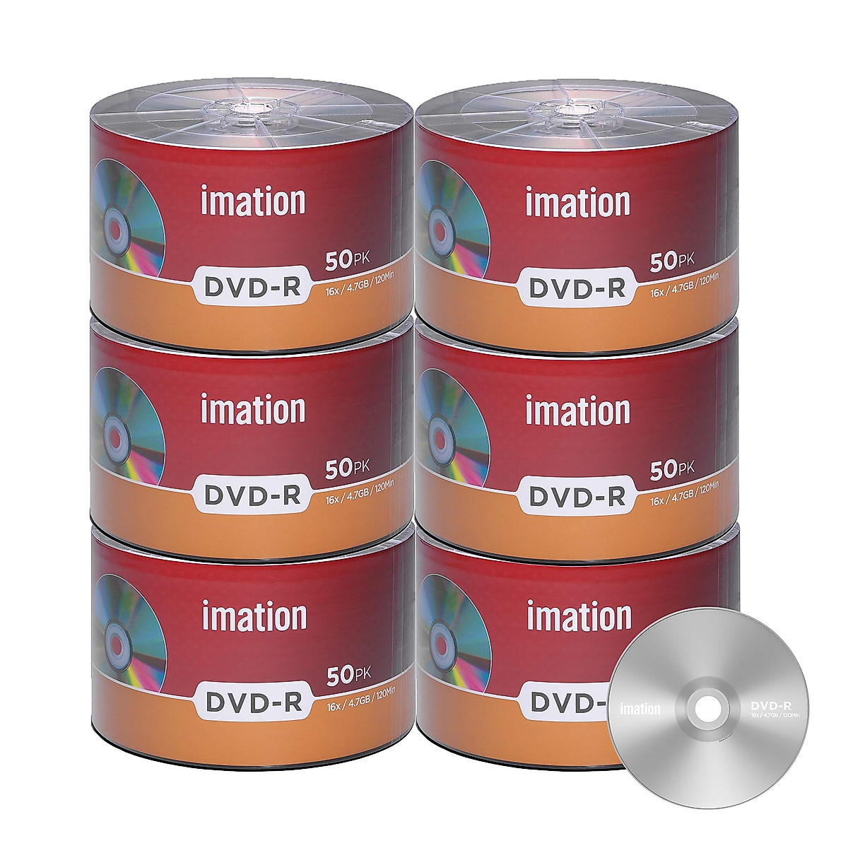 300 Pack Imation DVD-R 16X 4.7GB/120Min Branded Logo Blank Media Recordable Movie Data Disc