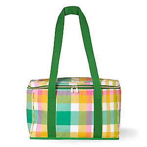 Kate Spade New York Large Capacity Insulated Cooler Bag, Soft Sided Portable Beach Cooler-Tote for Women, Garden Plaid