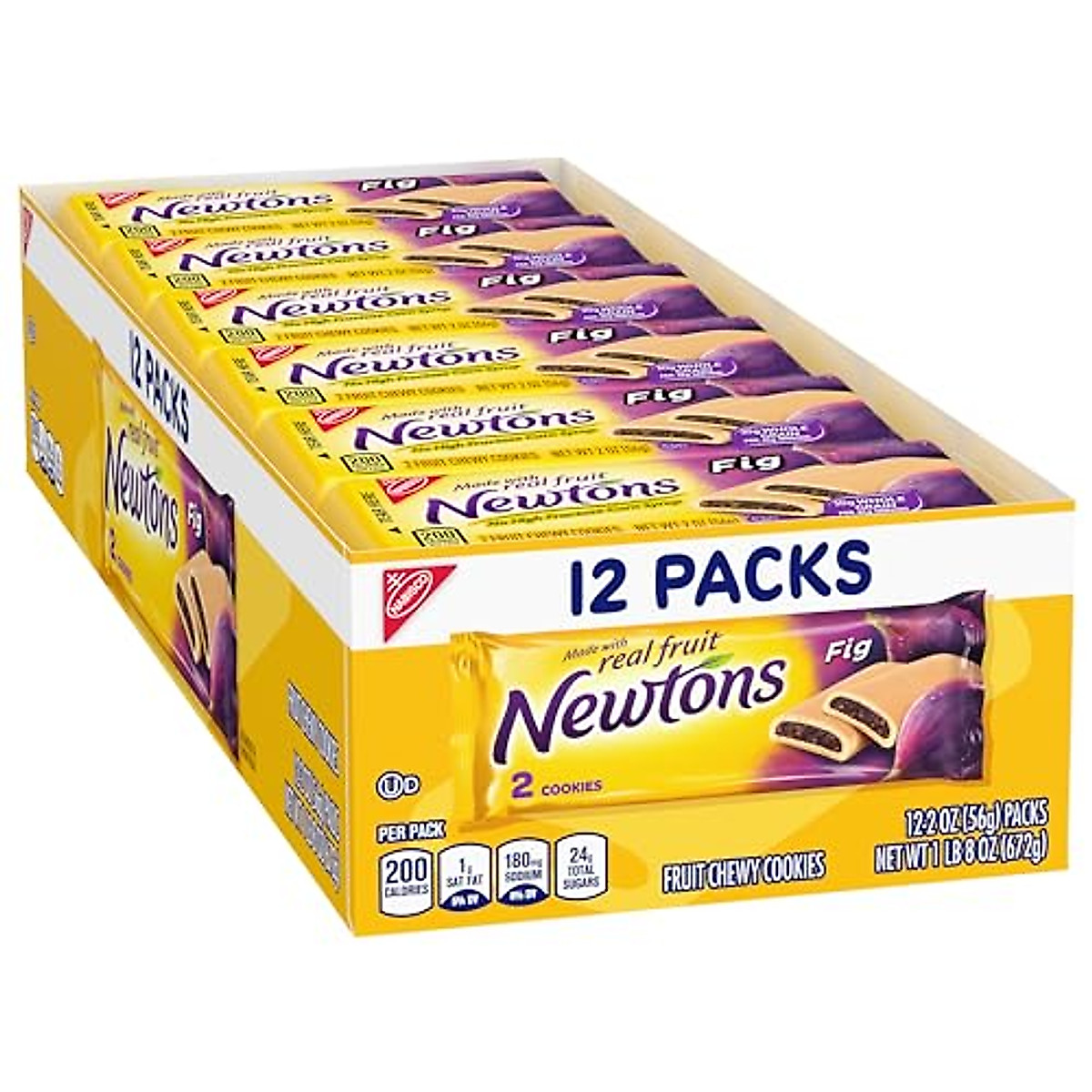 Newtons Soft & Fruit Chewy Fig Cookies, 48 Snack Packs (2 Cookies Per Pack, 4 Boxes)