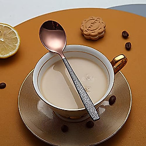 Silverware Set 20 Pieces Rose Gold Head Coating With Black Mars Handle, Stainless Steel Copper Titanium Plating Knives Spoons Forks Flatware Set Utensils Set Cutlery Set Service For 4