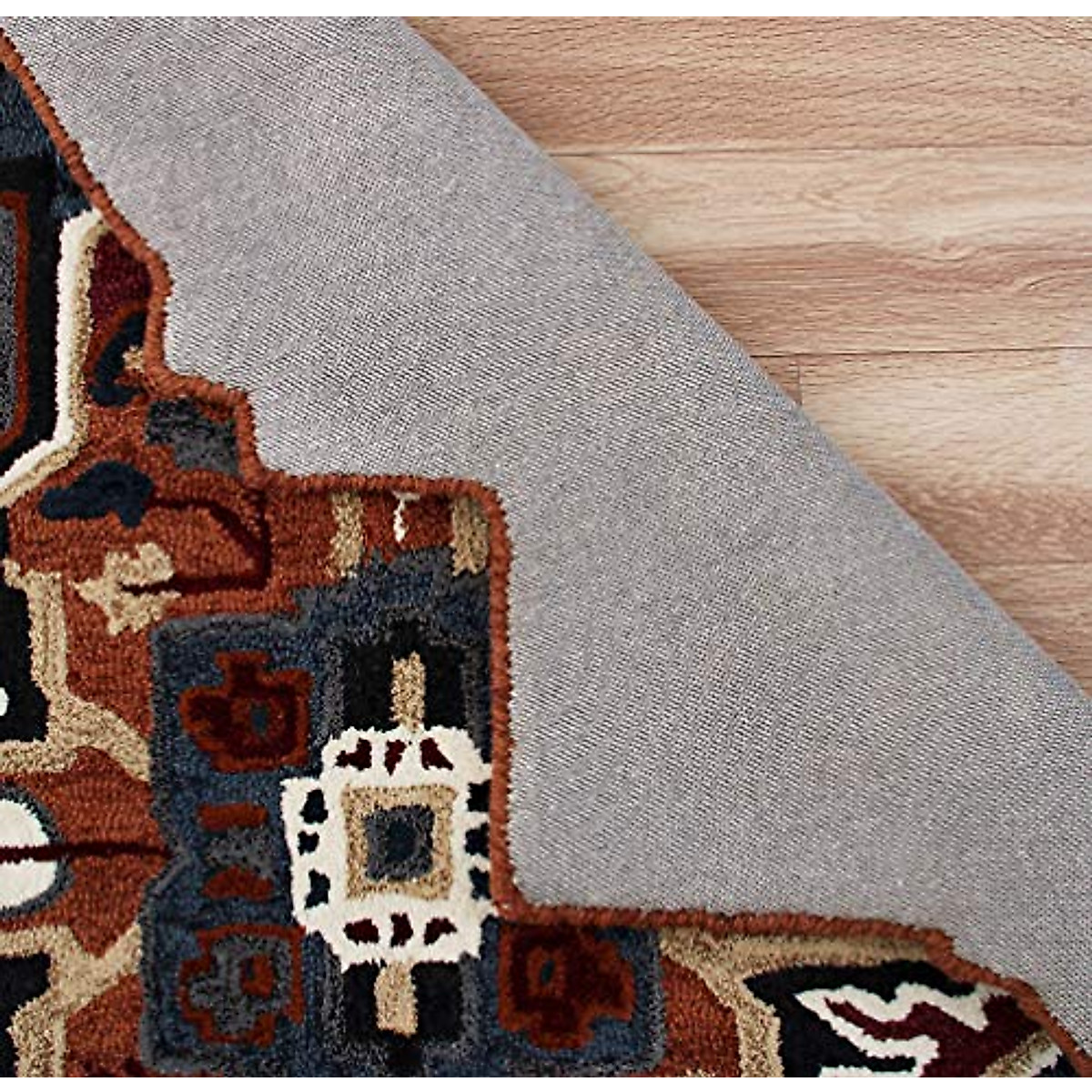 Lr Home Bold Southwestern Summer Cabin Medallion Shape Rug, 7' x 7'