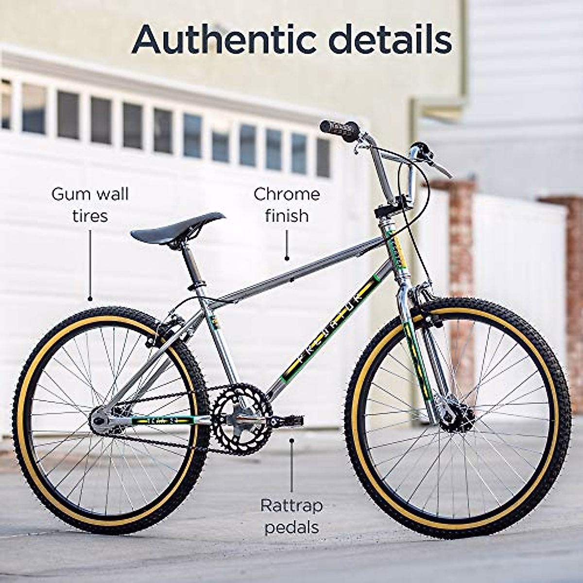 Schwinn Predator Team 24 Freestyle BMX Bike, Throwback 1983 Design, Single-Speed Drivetrain, Hi-Ten Steel Frame, Rattrap Pedals, Front and Rear Caliper Brakes, 24-Inch Gum Wall Tires, Chrome
