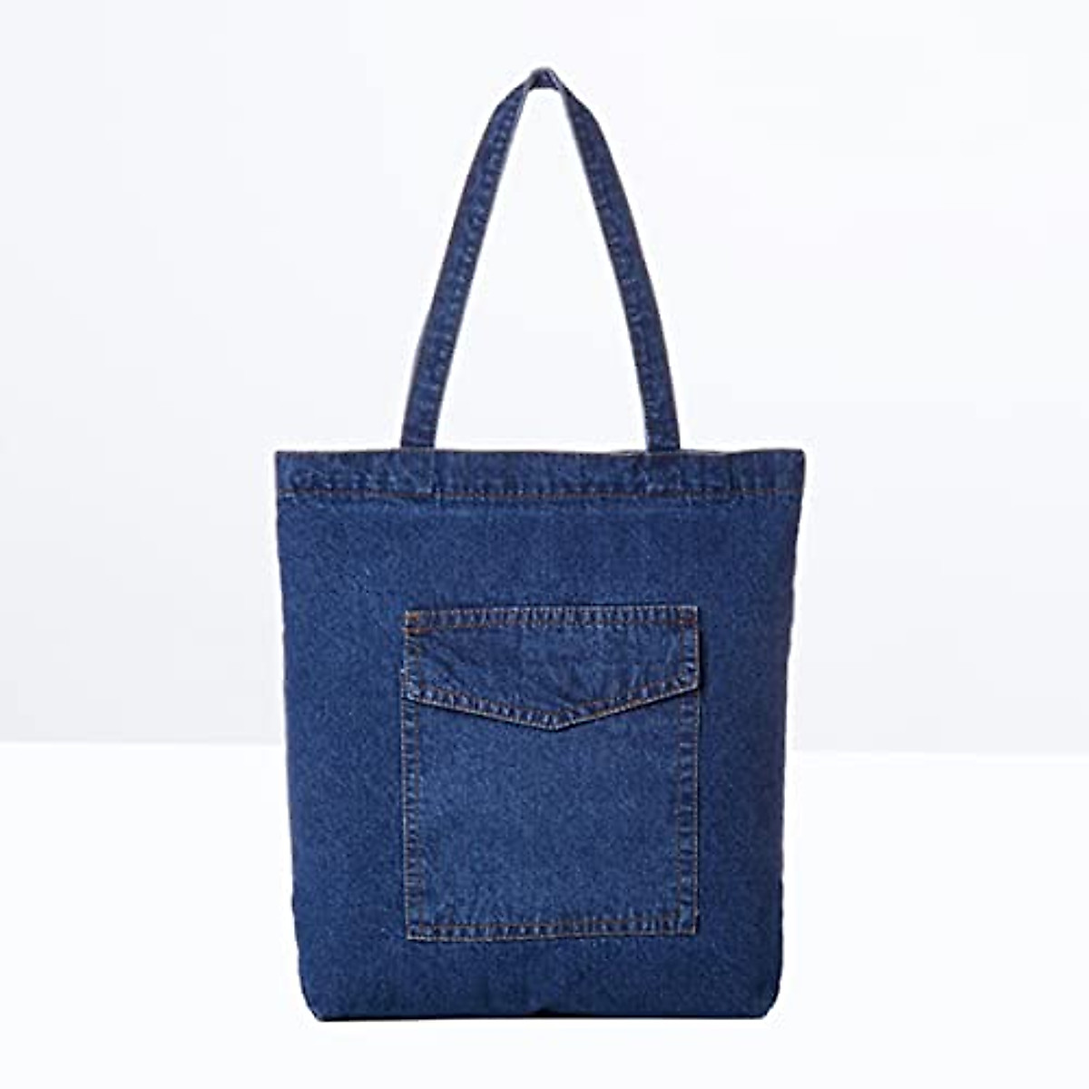 VALICLUD Denim Shoulder Handbag Canvas Handle Bag Denim Shoulder Tote Denim Shoulder Bags Denim Tote Bags Large Tote Bags Bags Casual Denim Canvas Shoulder Bag Casual Denim Tote