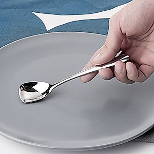 FOXAS Set of 6 Ice Cream Spoons, Dessert Spoons, 6-inch Elegant Gelato Spoons, Small Iced Coffee Tea Spoons, Shovel Cake Spoons, 18/8 Stainless Steel, Bon Appétit Series