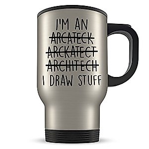 Architect Travel Mug - Funny Architecture Gift for Men and Women - Great for Student Graduation or Profession - Best Architectural Studies Gag Coffee Cup Idea