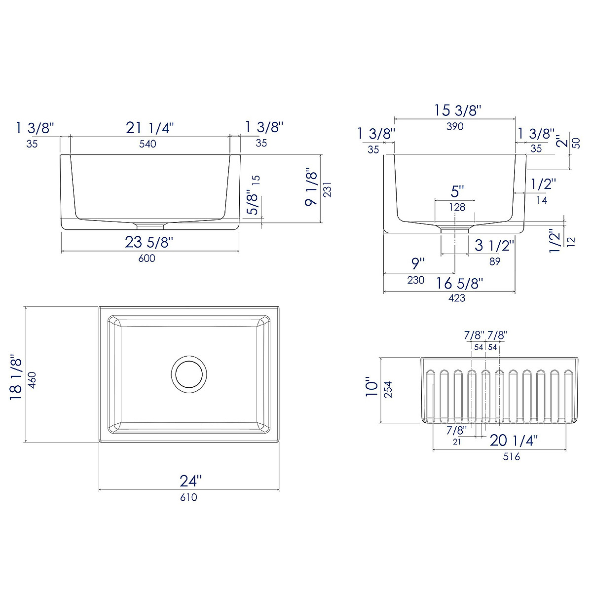 ALFI brand AB3018HS-BM Kitchen Sink, Black Matte