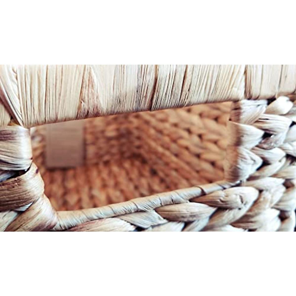 M4DECOR Wicker storage basket, water hyacinth storage baskets, rectangular basket with built-in handles, wicker baskets for storage 12.5 x 8 x 6.5 inches (Natural - 2 Packs)