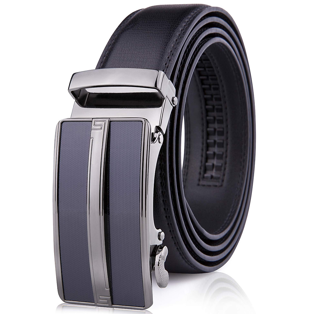 Access Denied Leather Ratchet Belts For Men - Mens Belt With Automatic Sliding Buckle For Suits, Jeans And Uniform - Designed In The USA - Gifts For Men
