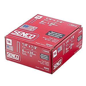 Senco L12BAB 18 Gauge by 1/4-inch Crown by 7/8-inch Leg Electro Galvanized Staples (5,000 per box)