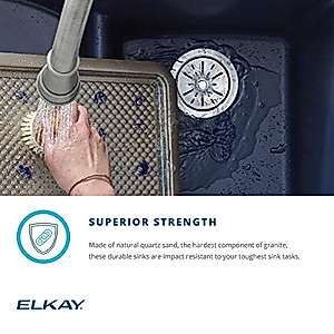 Elkay Quartz Luxe ELXH3322RPA0 Parchment Offset 60/40 Double Bowl Top Mount Sink with Aqua Divide