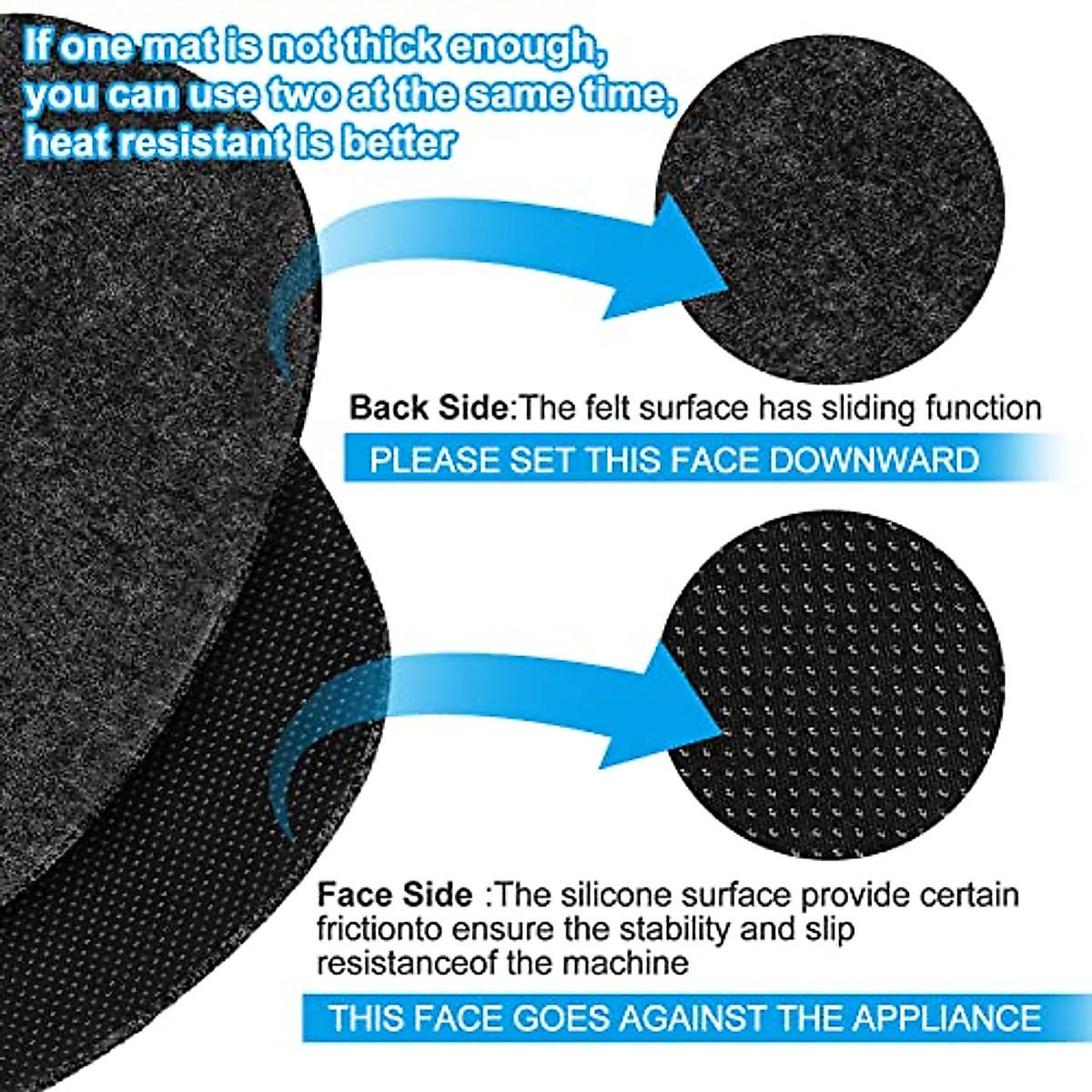 Vodolo Oval Slow Cooker Heat Resistant Mat for 6-8 Quart, Appliance Slider Function Countertop Protector Compatible with Crock-Pot/Elite Gourmet/Hamilton Beach etc 6-8 Quart Oval Slow Cooker