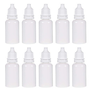 uxcell Plastic Dropper Bottles, 30ml/1 oz Empty Squeezable Dropper Bottle with Cap, White, Pack of 10
