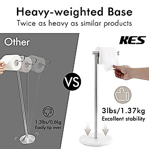 KES Standing Towel Rack & Natural Marble Toilet Paper Holder Stand, SUS304 Stainless Steel Brushed Finish, BTH217-2+BPH284S1-2