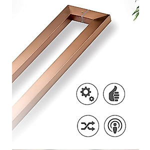 SUCHETA 60/80/100/120cm Square Entry Modern Door Handle,Modern Steel Push Pull Door Handle for Sliding Glass Shower/Barn Door/Interior Exterior Door,Fittings Included