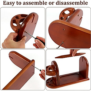 GEKUPEM Wooden Yarn Holder for Knitting Crochet, Yarn Rack Stand with Slots, Yarn Storage Organizer, Stable Yarn Ball Dispenser, Wood Yarn Spinner Holder for Crochet, Gift for Knitting Lovers