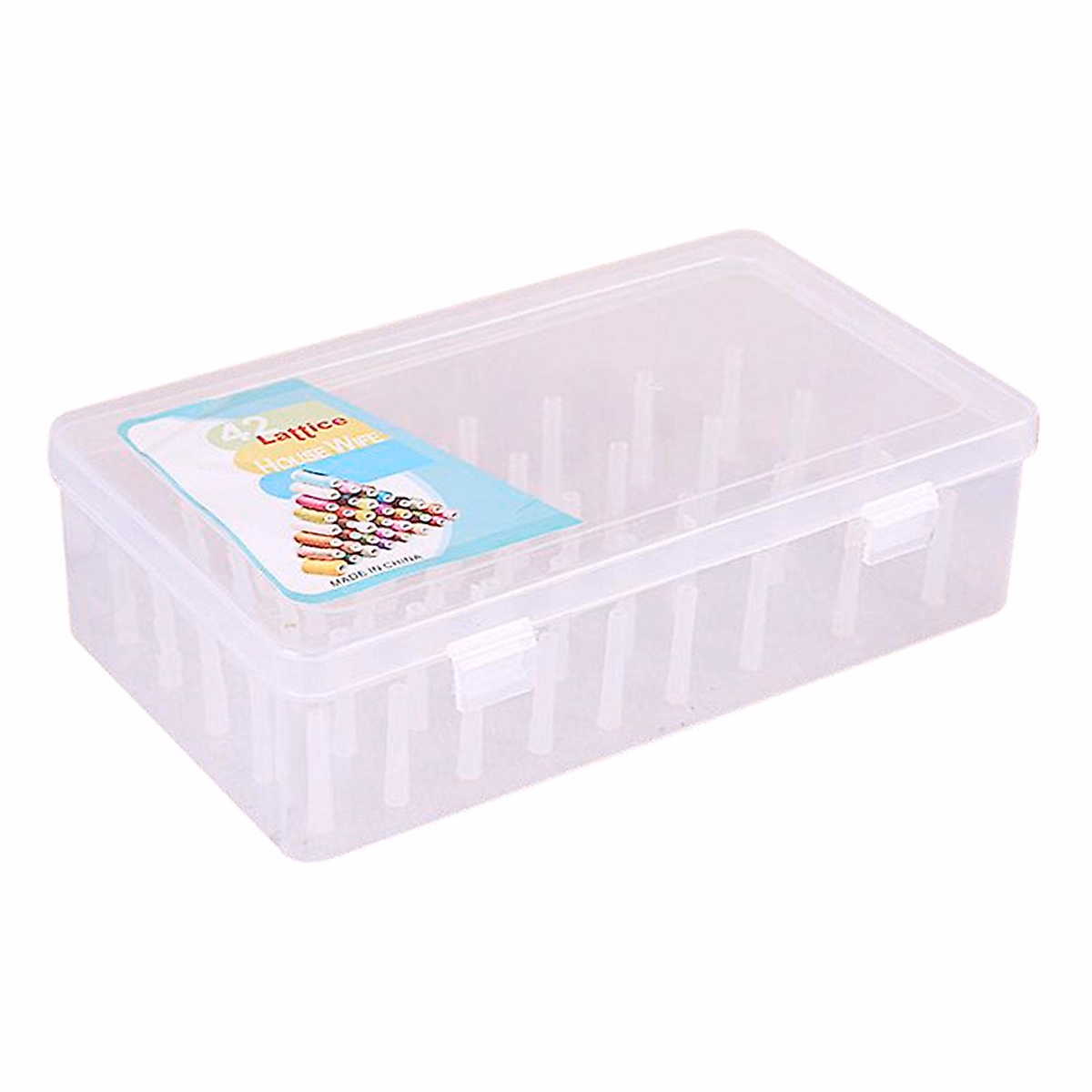 shamjina - Satchel Storage Container with 42 Pieces Trays, Thread Storage Box Embroidery Craft Thread Plastic Stitch Bobbins Case