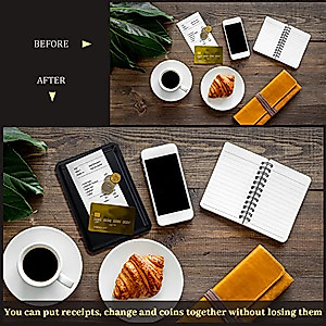 Set of 24 Restaurant Tip Tray Check Presenter for Restaurants Small Tip Tray Plastic Serving Trays 4.5 by 6.4 Inch, Guest Bill Holder Black with Gold Imprint for Kitchen Restaurant Supplies