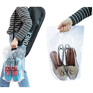 12 pieces of Zipper Heavy duty Clear Plastic Poly Bags Resealable Storage Shoes, Boot, Clothing, Linens, Books, Toys and others, a pleated expandable bottom. (Lady Shoes Bags)