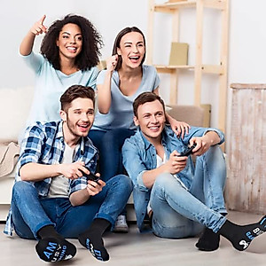 Christmas Stocking Stuffers Gifts for Boys - Funny Gaming Socks for Him Gamer Sock Novelty Gifts for Boys Mens Dad Father