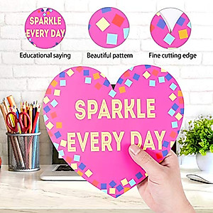STOBOK 24PCS Confetti Positive Sayings Accents,9 inches x 9 inches Removable Back to School Sign Stickers with Adhesive Tape for Classroom,Kids Home Encouragement Decoration