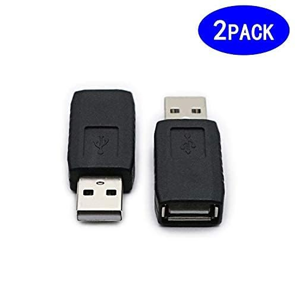 rgzhihuifz 2 Pack USB 2.0 AF/AM Adapter Type A Female to USB A Male Adapter Connector Converter Plug