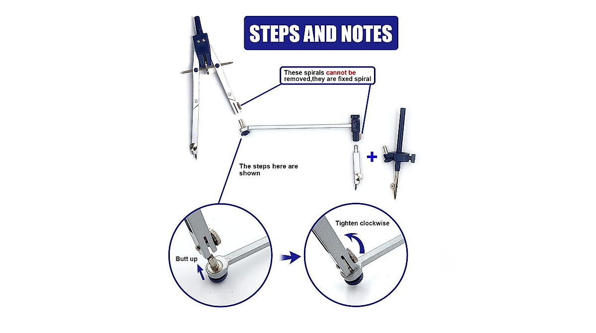 Professional Metal Drawing Compass Kit for Geometry & Drafting