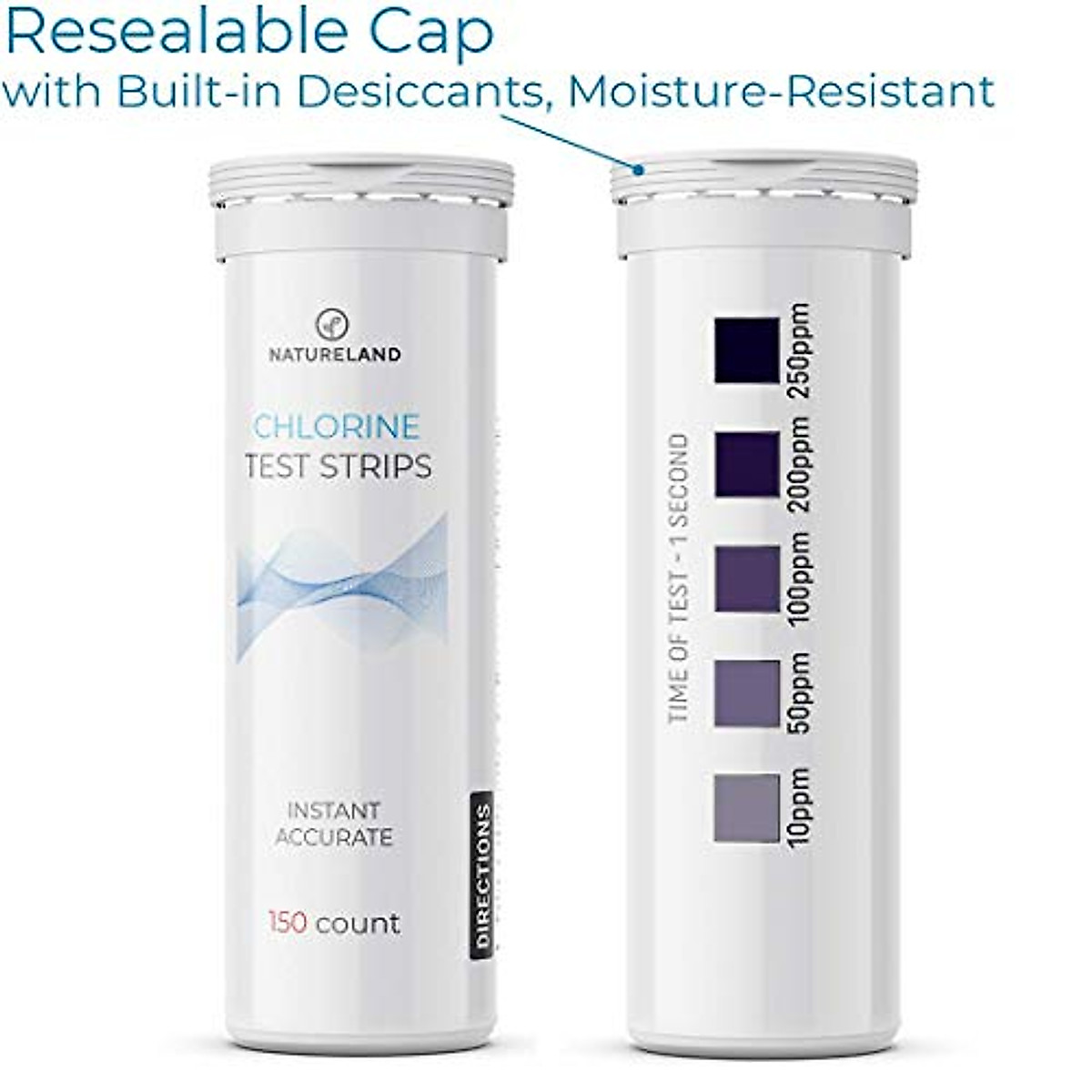 [150 Strips] Restaurant Chlorine Test Paper, 10-250 ppm (Value Pack) Instant Result in 1 Second (150)
