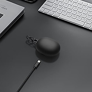 Geekria Silicone Case Cover Compatible with Anker Soundcore Liberty 3 Pro True Wireless Earbuds, Earphones Skin Cover, Protective Carrying Case with Keychain Hook, Charging Port Accessible (Black)