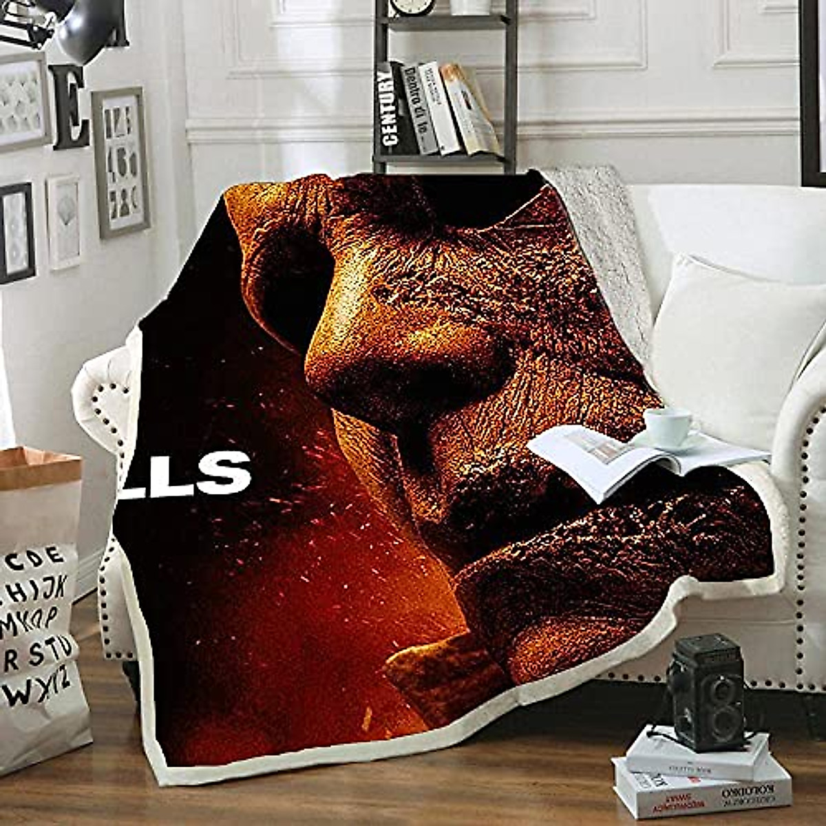 Michael Myers Blanket Horror Movie Throw Blanket Halloween Blankets for Bed Couch Living Room (D,50x60in)
