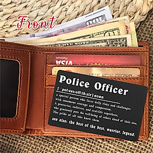 TGCNQ Police Officer Gifts - Police Officer Engraved Wallet Card - Gifts for Police Officers Men Women Police Academy Graduates