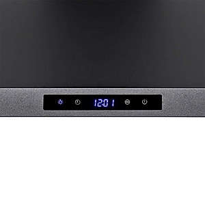AKDY Convertible Kitchen Wall Mount Range Hood in Black Painted Stainless Steel with Lights and Carbon Filters (30 in.)