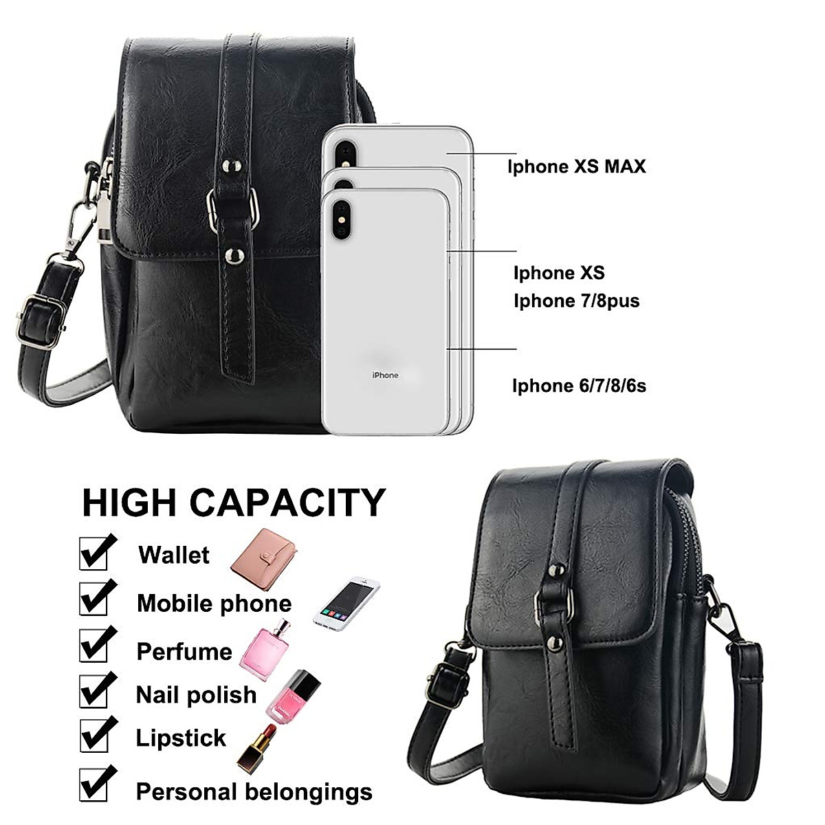 Bausweety Women Crossbody Bag Cell Phone Cash Purse Shoulder Bag