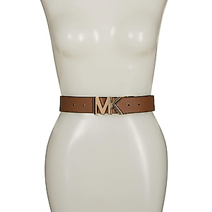 Michael Kors Saffiano Leather Reversible MK Logo Plaque Buckle Belt (L)