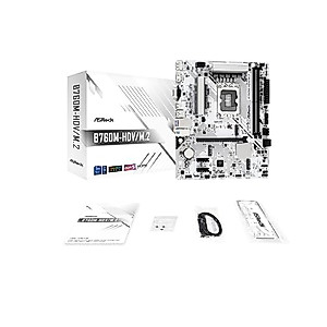 ASRock Motherboard B760M-HDV/M.2 Intel 12th and 13th Generation CPU (LGA1700) Compatible B760 Chipset DDR5 Micro ATX Motherboard