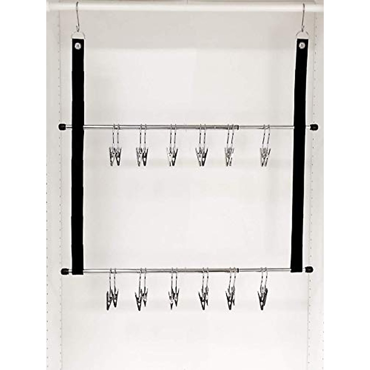 Deluxe 12-Pair Hanging Boot Storage - Double Decker Caddy Includes 12 Boot Hangers (Boot Organizer, Boot Hanger, Boot Storage System) (White System with 12 Boot Hangers)