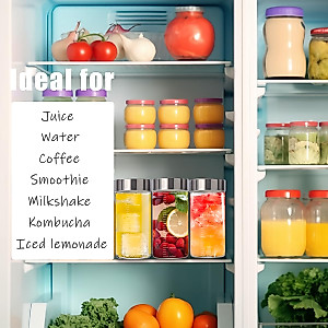 Danmu 6 Pack Glass Water Bottles, Clear Water Bottles Leakproof 10oz, Small Water Bottles 300ml, Cute Water Bottles,Glass Juice Bottles for Juicing, Kombucha, Boba Milk, Fruit Drinks