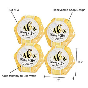Kate Aspen Sweet Honey & Fresh Flower Scented Honeycomb Soap, Mommy to Bee Baby Shower Favors, Pack of 4 Count,21084NA