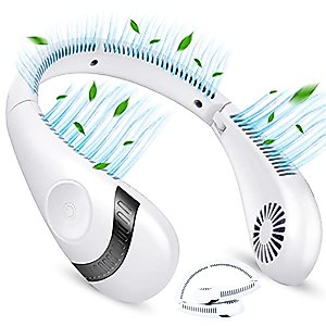 NC Portable Hanging Neck Sports Fan,Portable Neck Fans Can be Recharged, 5000 mAh Bladeless Neck Fan, Personal Neck Fan for Women and Men