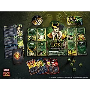 Marvel Dice Throne | 4 Hero Box Featuring Scarlet Witch, Thor, Loki, Spider-Man | 2-to-4 Player Competitive Dice Game | Officially-Licensed | Compatible with The Dice Throne Ecosystem