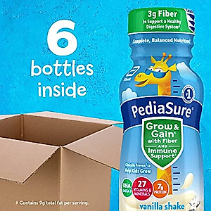 PediaSure, Grow & Gain Fiber Shake, Vanilla, 48 oz (pack of 6)