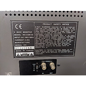 CEM-09 9" Black and White CRT Video Monitor/B/W / 230V 50HZ / European Plug