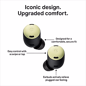 Google Pixel Buds Pro - Noise Canceling Earbuds - Up to 31 Hour Battery Life with Charging Case - Bluetooth Headphones - Compatible with Wireless Charging - Charcoal