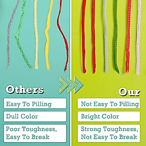 UOOU Soft Yarn for Crocheting, 250g/8.81oz Crochet Yarn, 328 Yards Yarn for Crocheting Knitting with Stitch Markers, Blunt Needles Chunky Thick Cotton Nylon Blend Yarn for Crocheting Beginner-Blue