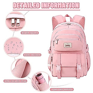 SCIONE School Backpacks for Teen Girls-Laptop Backpacks 15.6 Inch Travel Daypack Bags Bookbags for Teens Girls Women Students(Pink)